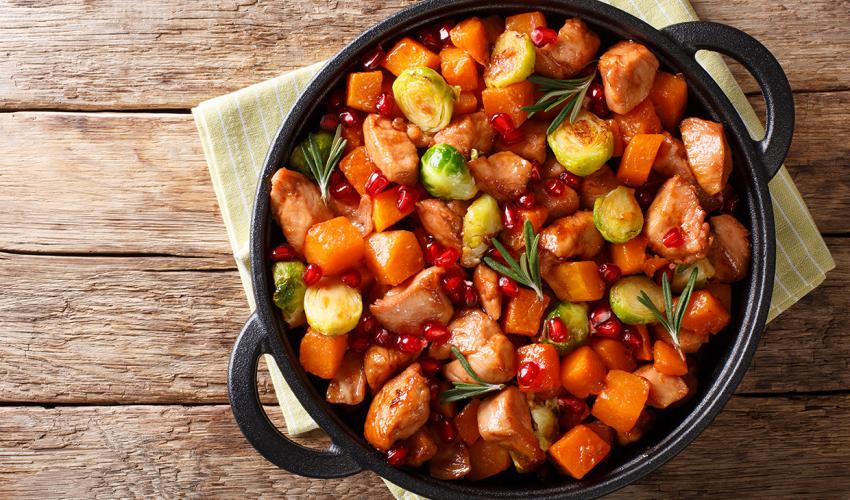 Recette du légume du mois de décembre : Poulet aux choux de Bruxelles